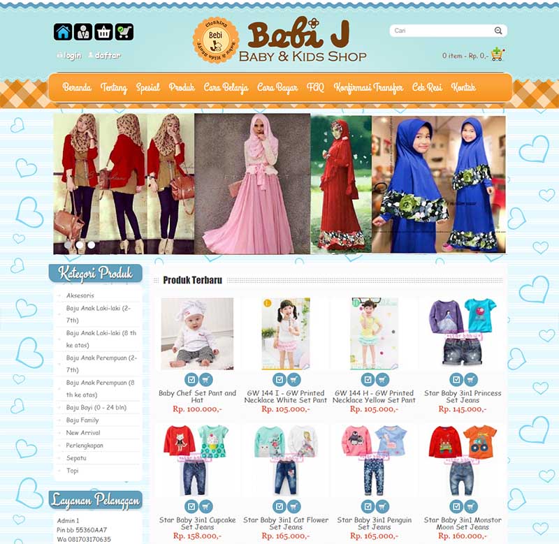 Bebi-J Clothing Baby & Kids Shop « RumahPixel.com | Jasa Pembuatan Website